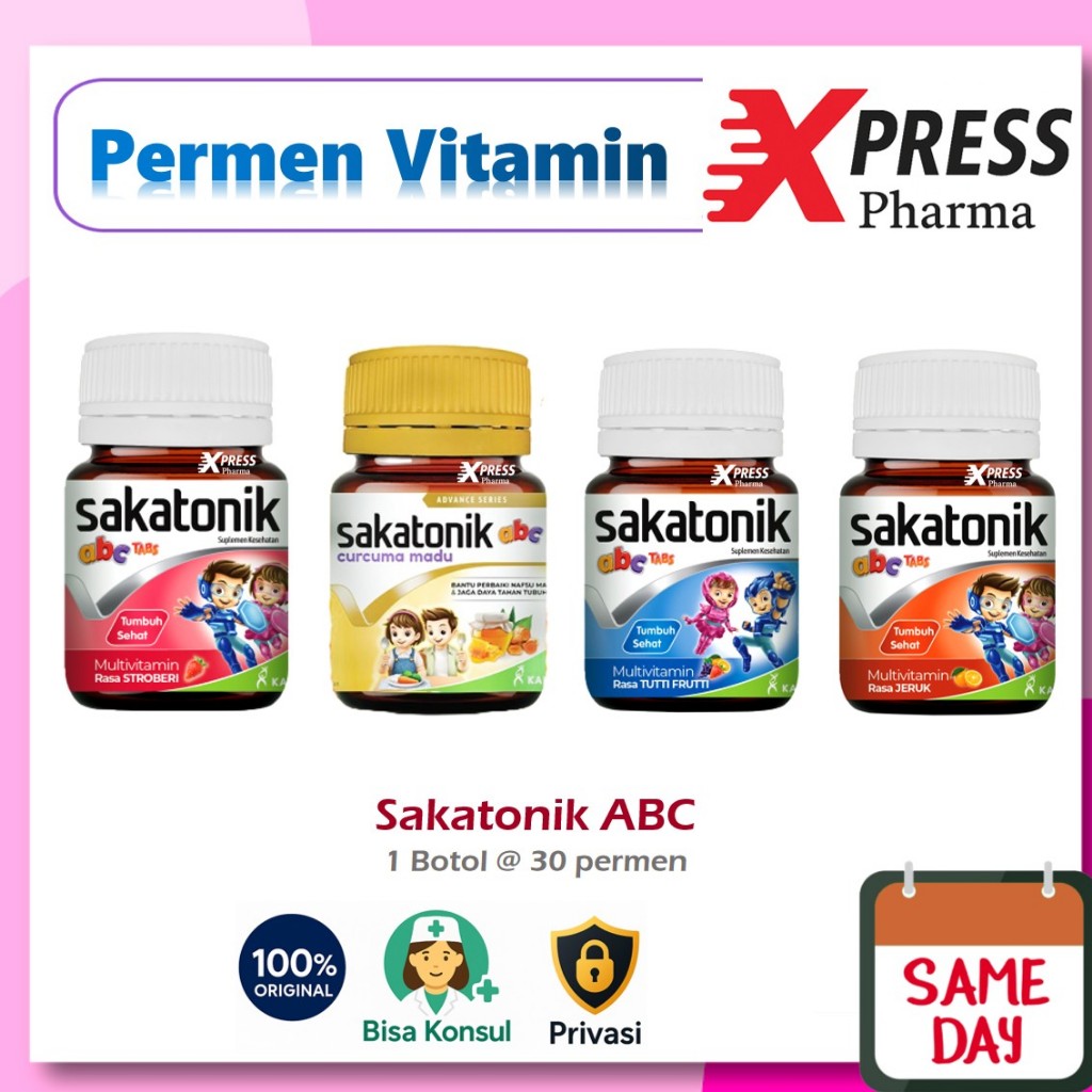 Jual XPRESS ! Sakatonik ABC Vitamin Anak Permen Tablet Hisap | Shopee ...