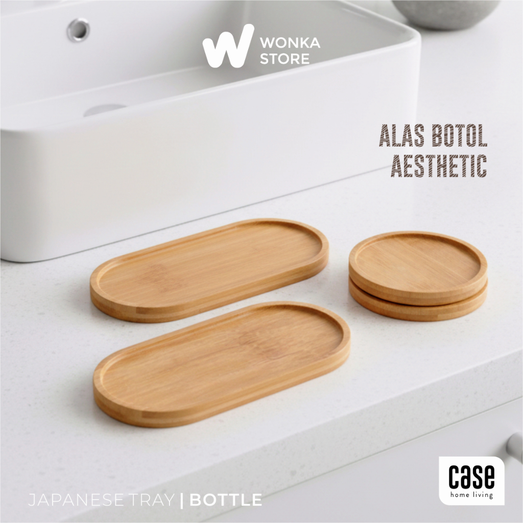 Jual ALAS BOTOL PUMP Japanese Tableware Solid Wood Bottle Tray Alas ...