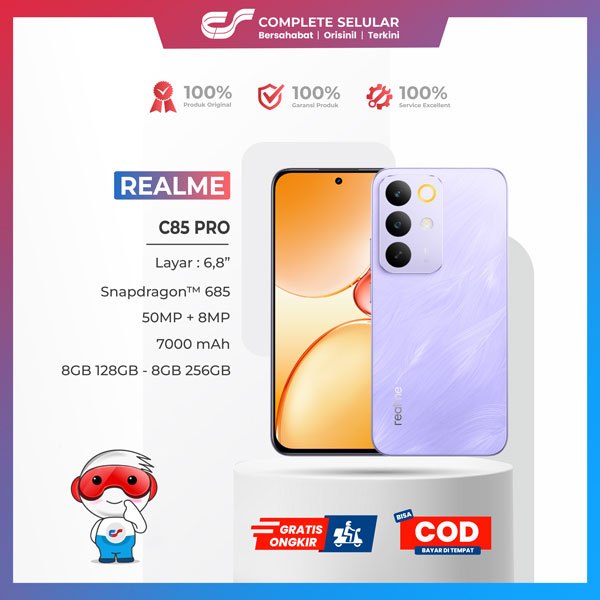 Jual REALME C85 Pro NFC 8GB+16GB/128GB 256GB Snapdragon 685 Layar 6.8 ...
