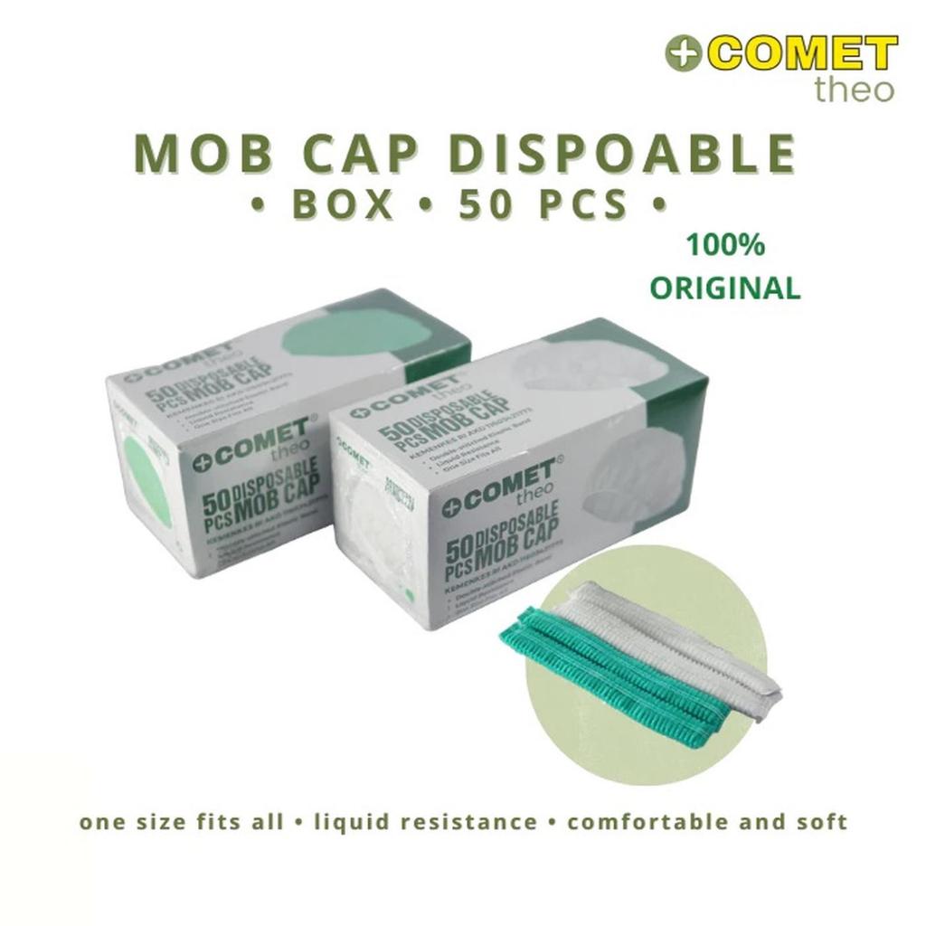 Jual COMET THEO MOB CAP DISPOSABLE BOX - WHITE/GREEN | Shopee Indonesia