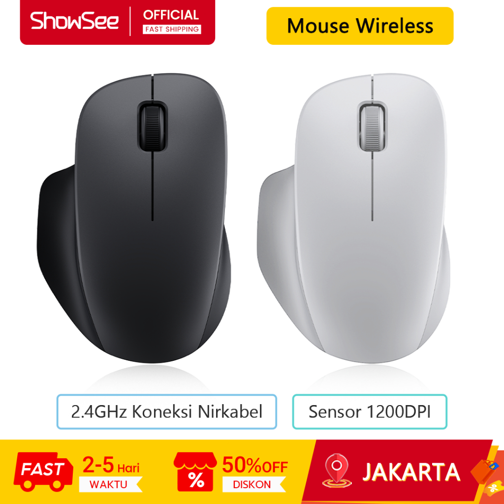 Jual Mouse Wireless Silent Click 2.4GHz Koneksi Nirkabel Sensor Presisi ...