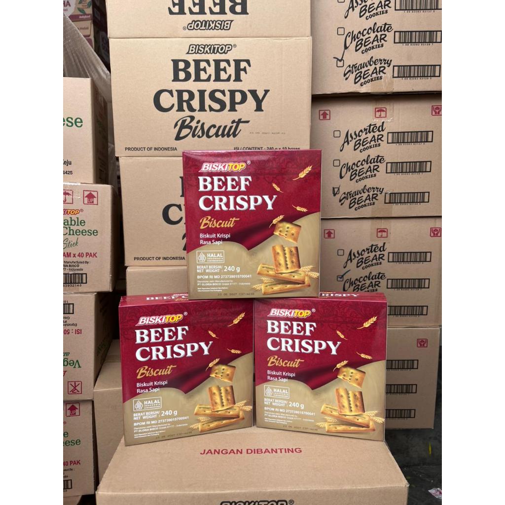 Jual biskitop beef crispy 240 gram 1 dus isi 10 box | Shopee Indonesia