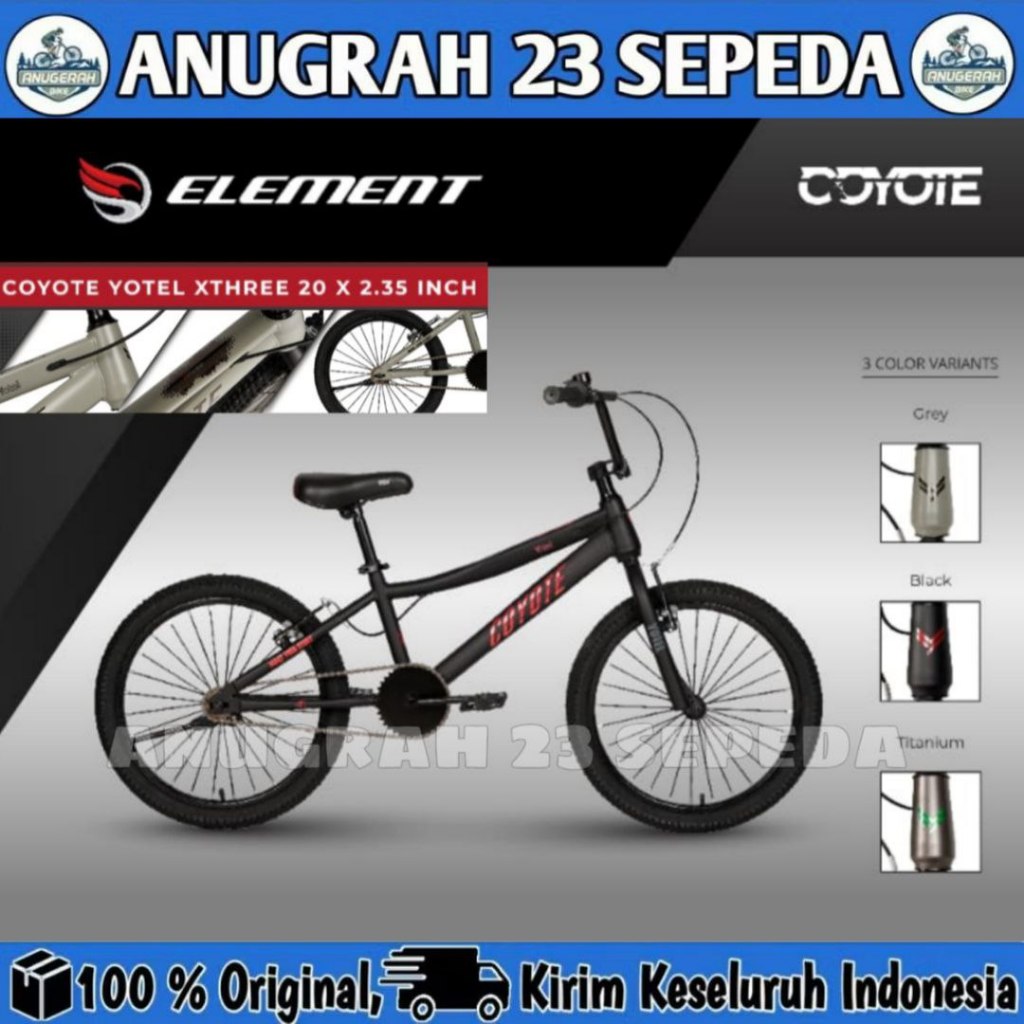 Jual Sepeda Anak Laki BMX ELEMENT COYOTE YOTEL XTHREE Ukuran 20 Inch ...