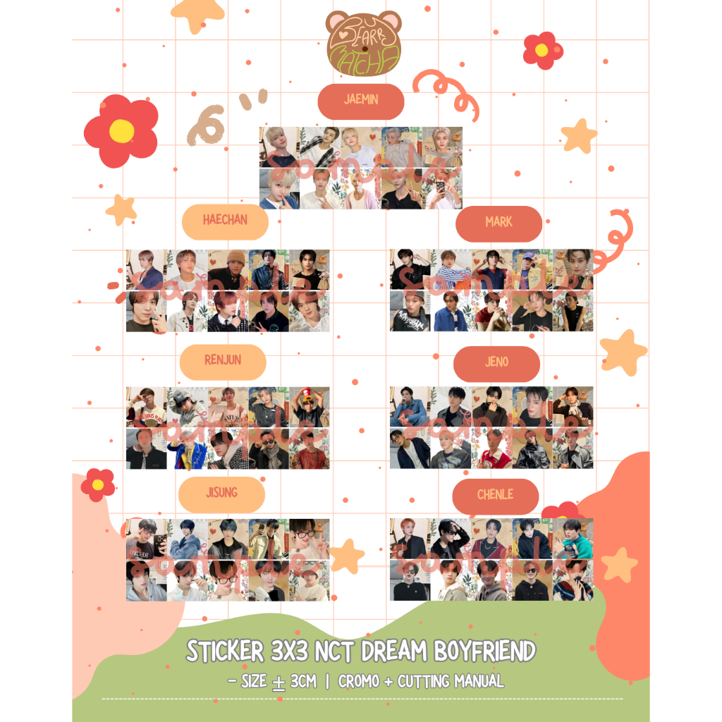 Jual [READY STOCK] isi 50pcs sticker 3x3 NCT DREAM BOYFRIEND VER ...