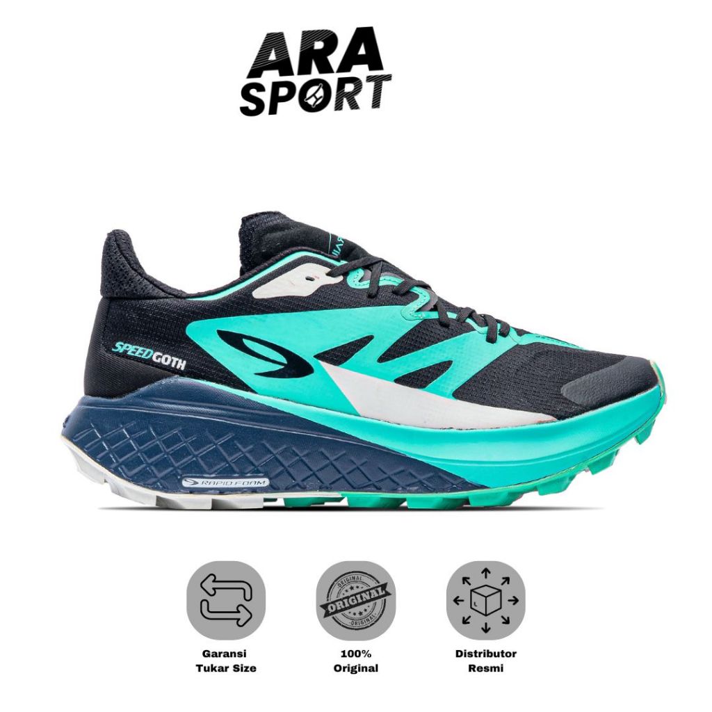 Jual SEPATU TRAIL RUNNING 910 ORIGINAL YUZA SPEEDGOTH - HITAM/TOSCA ...