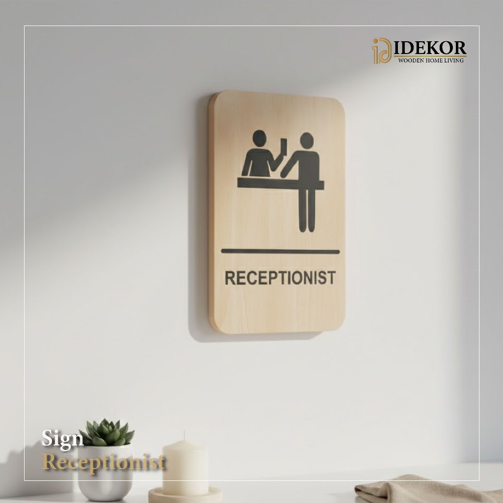 Jual Sign Receptionist – Papan Tanda Resepsionis Premium Estetik Kayu ...