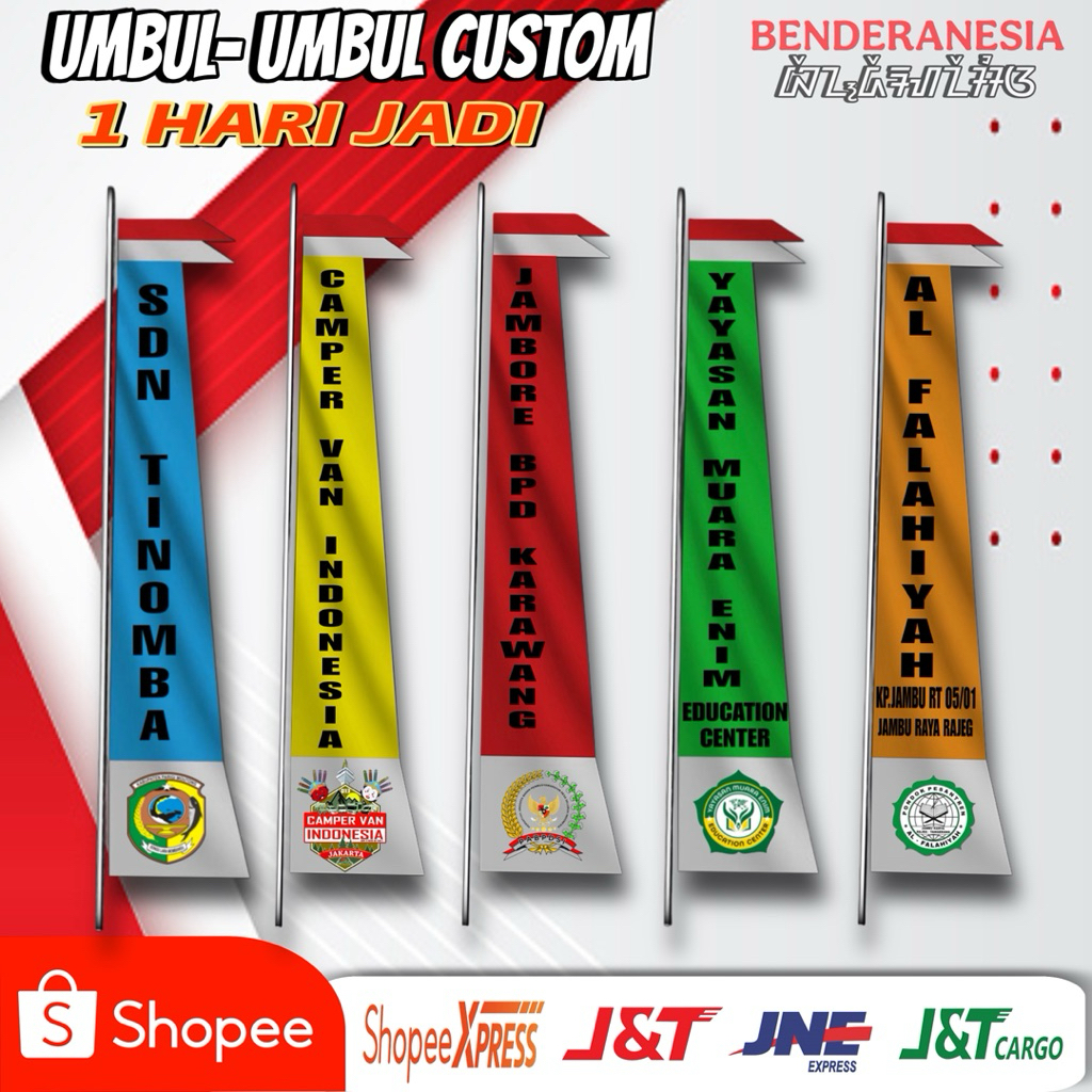 Jual UMBUL-UMBUL CUSTOM LOGO DAN NAMA PANJANG 3 METER | Shopee Indonesia