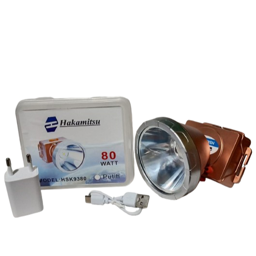 Jual Senter Kepala 80 Watt HAKAMITSU HSK9380 Cahaya Putih/Head Lamp ...