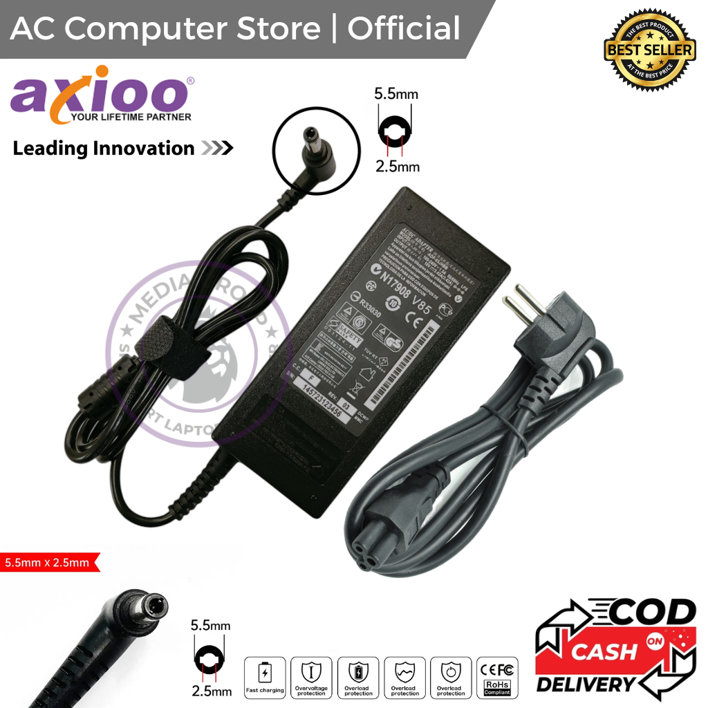 Jual CASAN ADAPTOR CHARGER LAPTOP AXIOO BYON WEARNES ZYREX 19V 3.42A ...