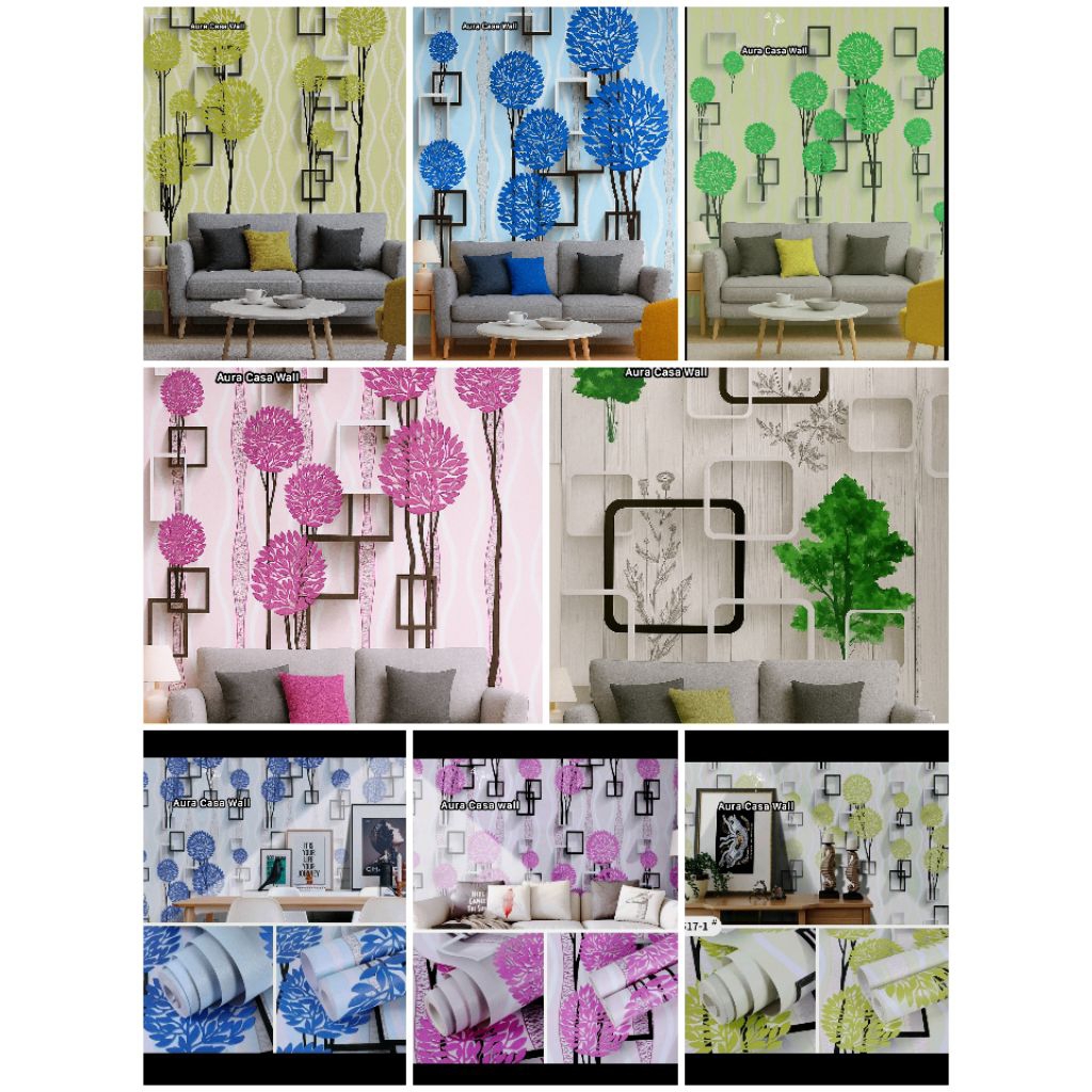 Jual Wallpaper Stiker Dinding Dandelion Pohon Kotak Berbagai Warna ...
