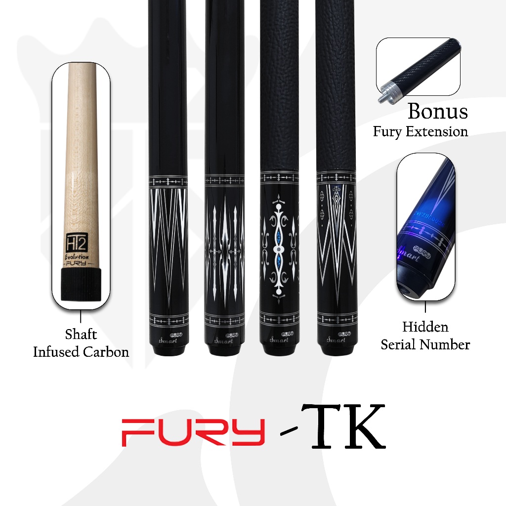 Jual FURY TK SERIES Stick Billiard Low Deflection Infused Carbon Shaft ...