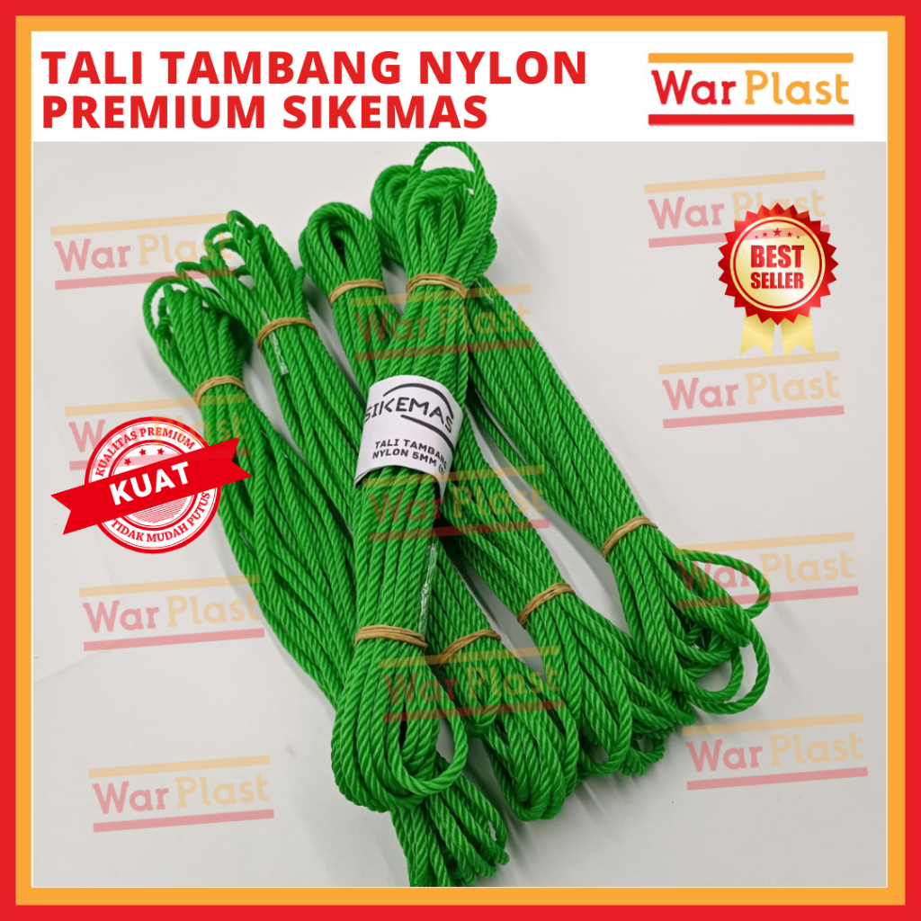 Jual Tali Tambang Plastik Nylon/Nilon Sikemas Uk S Tebal Kuat Premium ...