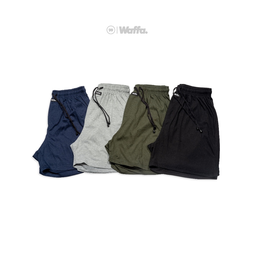 Jual WAFFA Celana Boxer Unisex Model Tali Katun CVC 30s Warna Hitam ...
