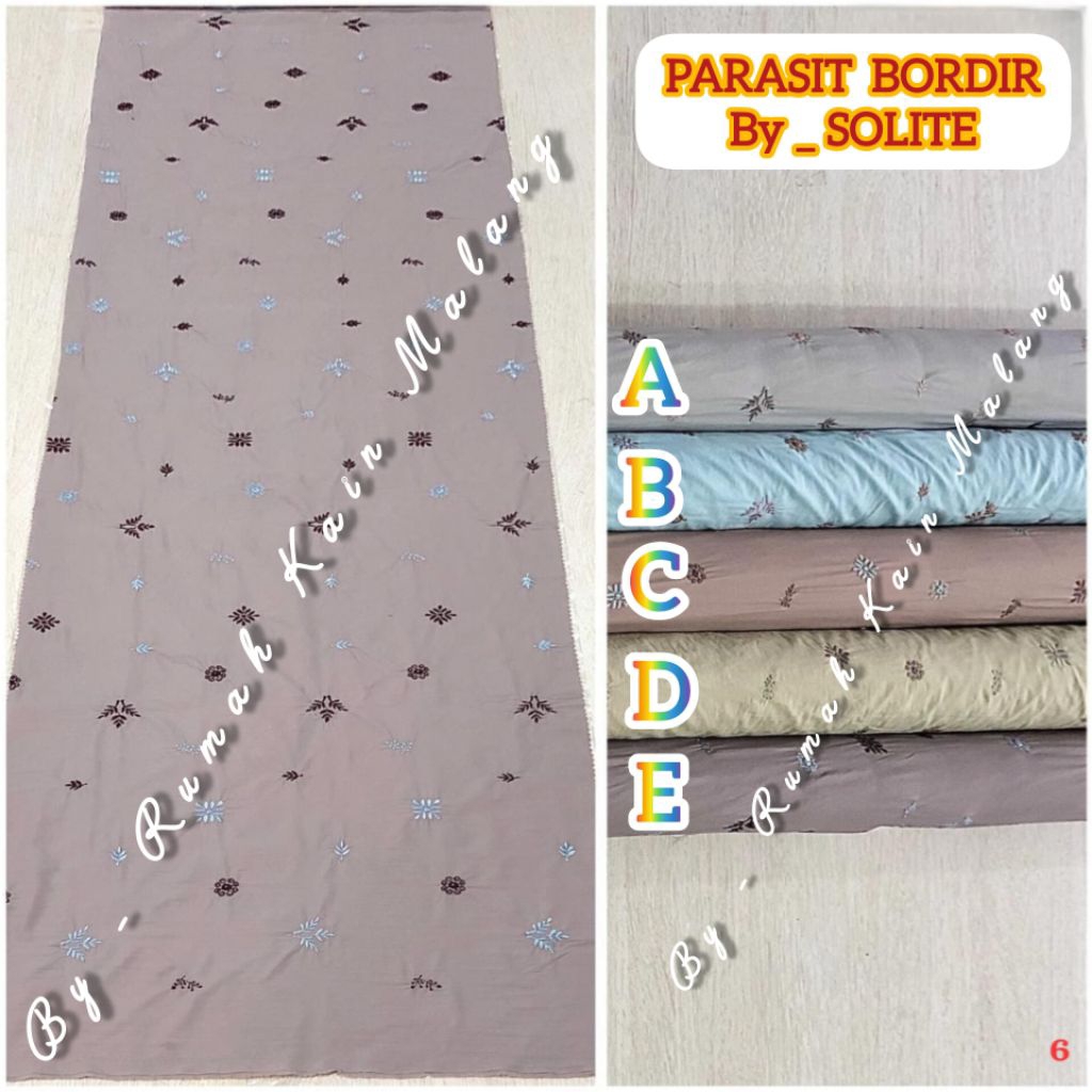 Jual KAIN PARASIT BORDIR BY _ SOLITE || BAHAN MUKENAH TRAVELLING DLL ...
