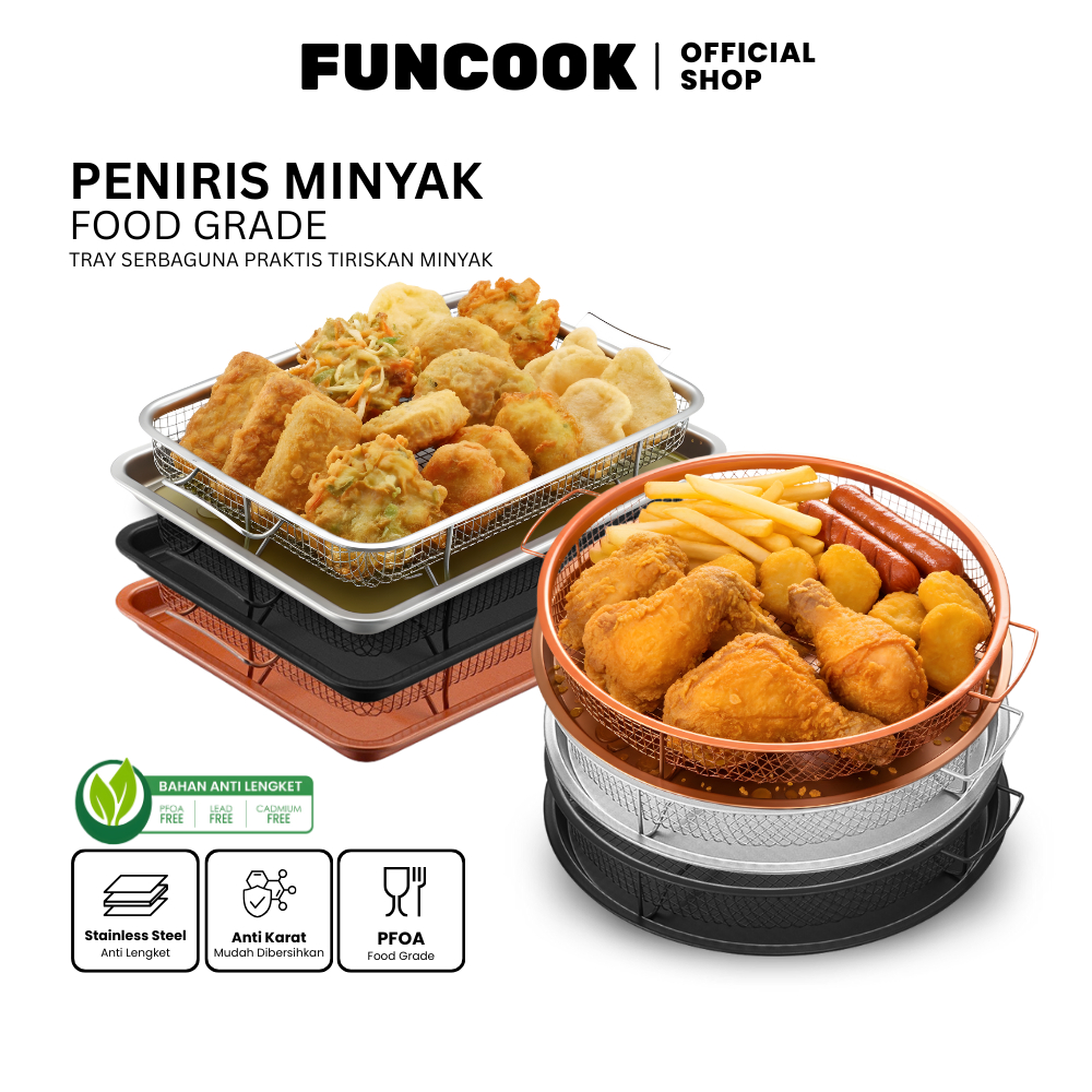 Jual FUNCOOK Peniris Minyak Food Grade / Cooper Crisper Tray Saringan ...
