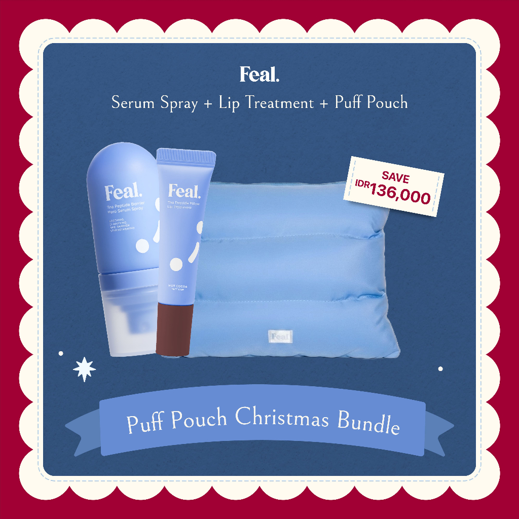 Jual Feal Christmas Bundles - Puff Pouch | Serum Spray + Lip Treatment ...