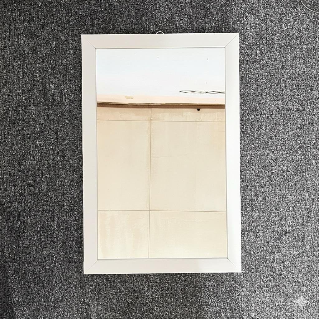Jual cermin dinding frame fiber putih polos ukuran 30x50cm | Shopee ...
