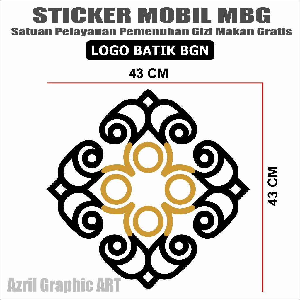 Jual LOGO BATIK MBG BATIK BADAN GIZI NASIONAL STIKER CUTTING BGN ...