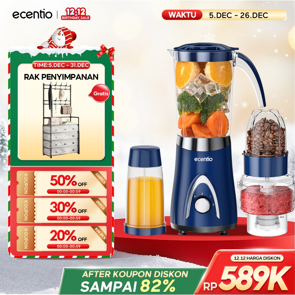 Jual ecentio 5 In 1 Chopper Blender 1000ml+500ml+500ml+300ml juicer ...