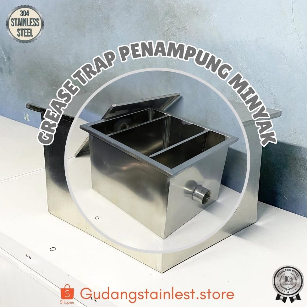 Jual Greasetrap Grease Trap Stainless Steel Penampung Minyak 30 x 30 x ...