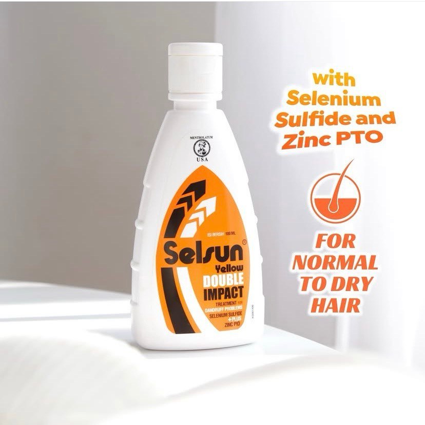 Jual Selsun Yellow Double Impact 100 ml Shampoo / Selsun Shampoo Anti ...