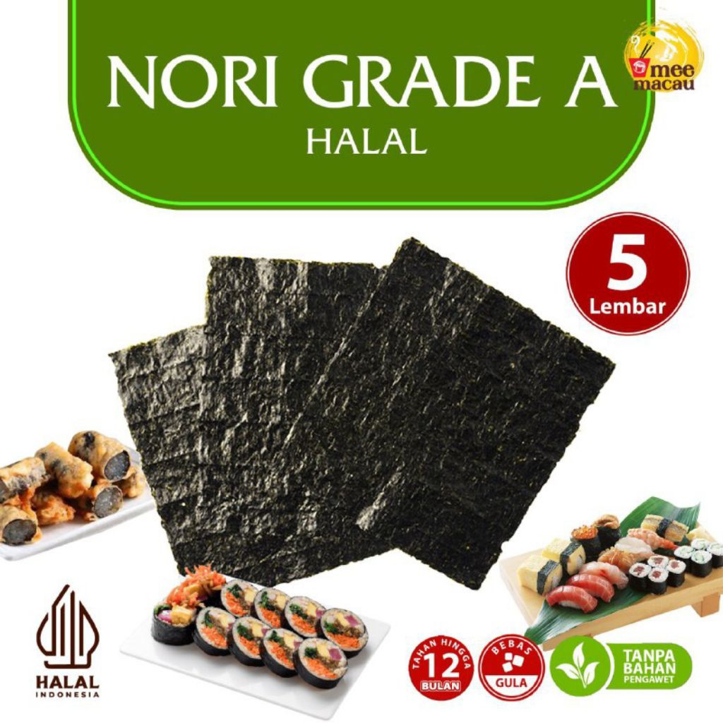 Jual [GRADE A] Nori Grade A HALAL Seaweed Rumput Laut Sushi Gimbap ...