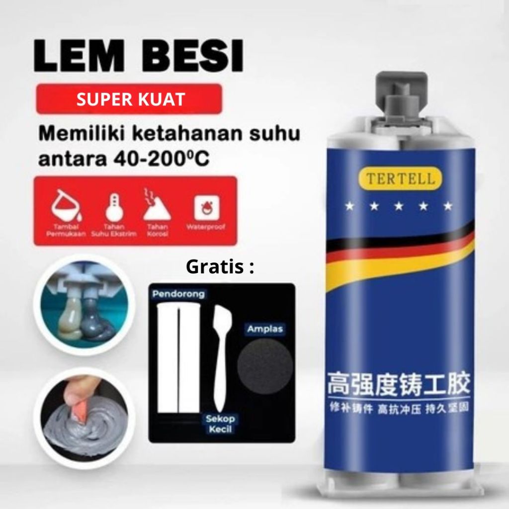 Jual 100 Gram Lem Besi AB TERTELL Tahan Panas Industrial Metal Repair ...