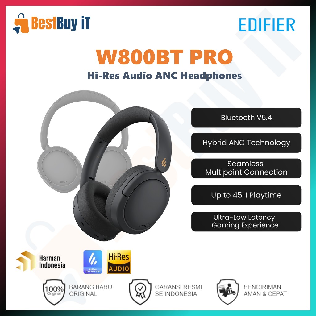 Jual EDIFIER W800BT PRO Hi-Res Audio ANC Headphone | Shopee Indonesia