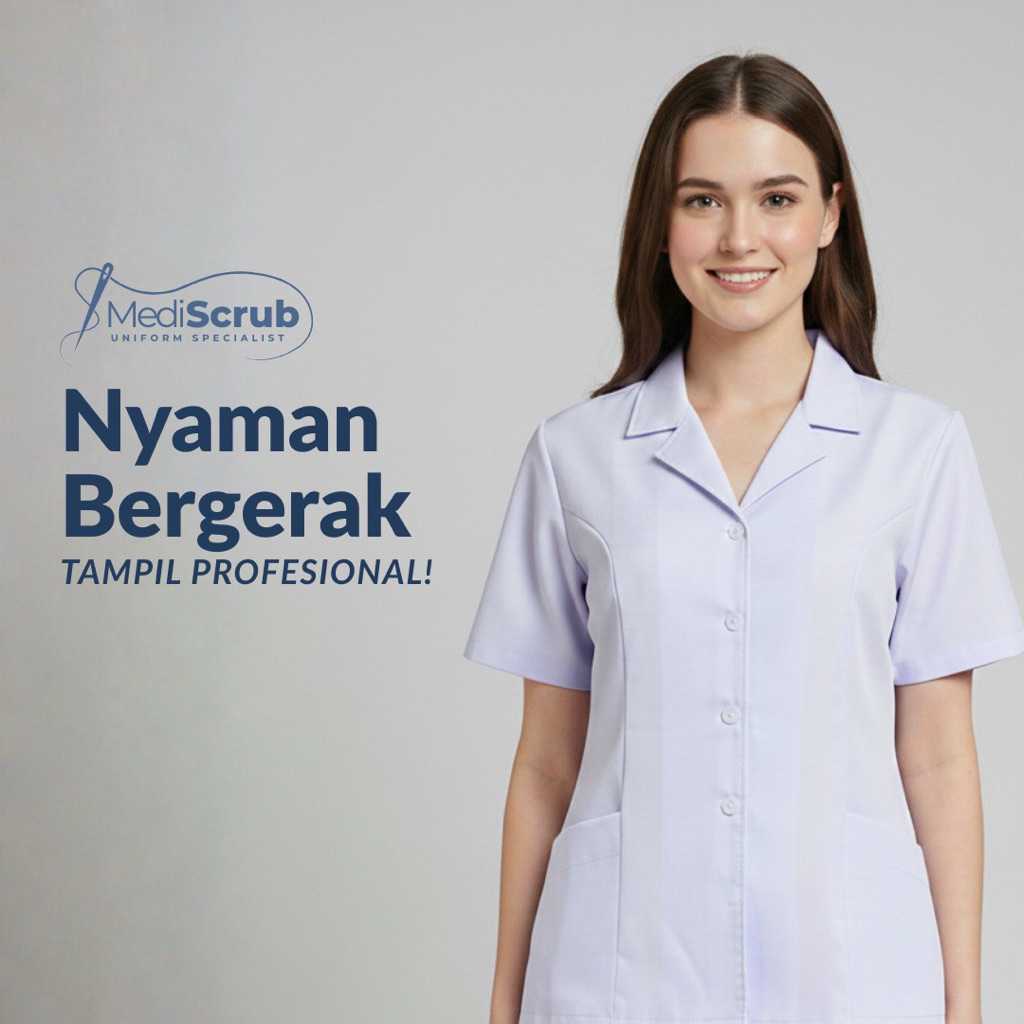 Jual Mediscrub - Baju Dinas Perawat Kerah Rever Seragam Dokter Nakes ...