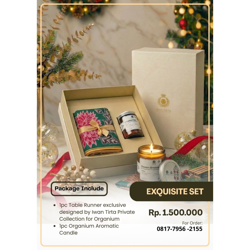 Jual Hampers Classic Exquisite Set Iwan Tirta - Hampers Iwan Tirta Table Runner Batik & Aromatic ...