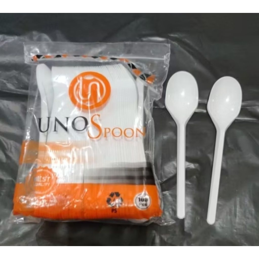 Jual (100 pcs) Sendok Plastik Garpu Plastik UNO Bahan Tebal | Shopee ...