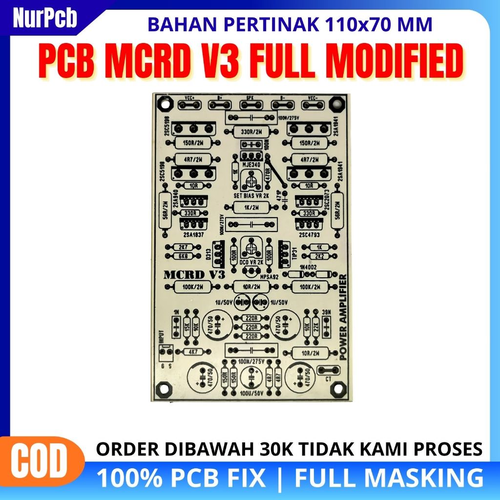 Jual NUR PCB - PCB Power Amplifier MCRD V3 Fullmasking UV | Shopee ...