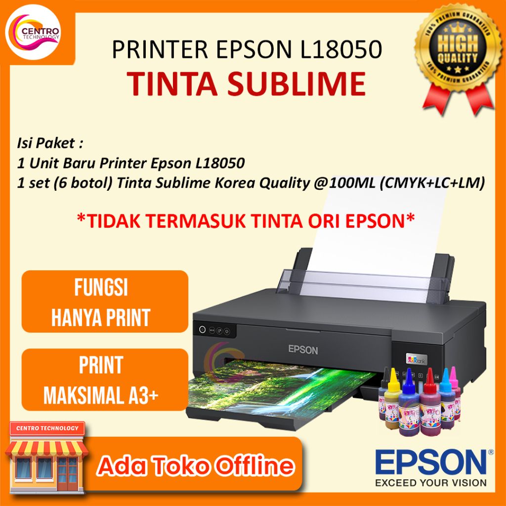 Jual Printer Epson L18050 Ukuran A3 Upgrade Tinta Sublim | Printer ...