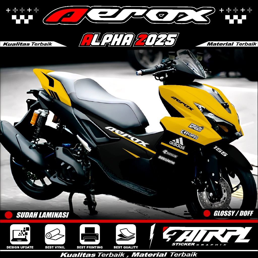 Jual (COD) Decal Sticker Aerox Alpha Turbo Full Body Tahun 2025 Sticker ...