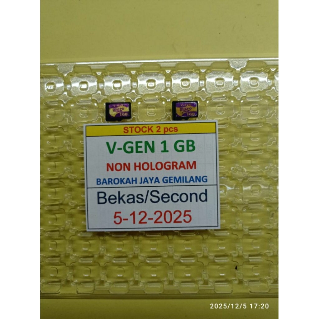 Jual Memory Card Micro SD 1 GB Bekas atau 1GB Second Merk V-Gen VGen ...