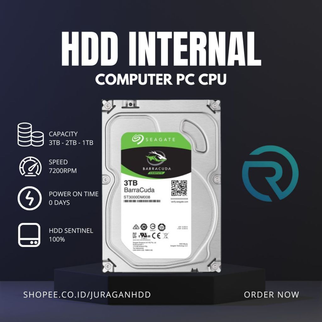 Jual Seagate BarraCuda 3TB | 2TB | 1TB Hardisk Internal PC Desktop 3.5" SATA Baru 0 Days HDD FOR ...