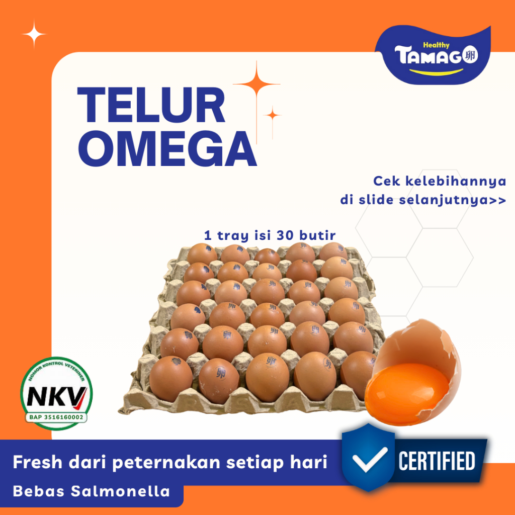 Jual (1.97kg - 2kg) Telur Ayam Omega - Isi 30 Butir Tamago Indonesia ...