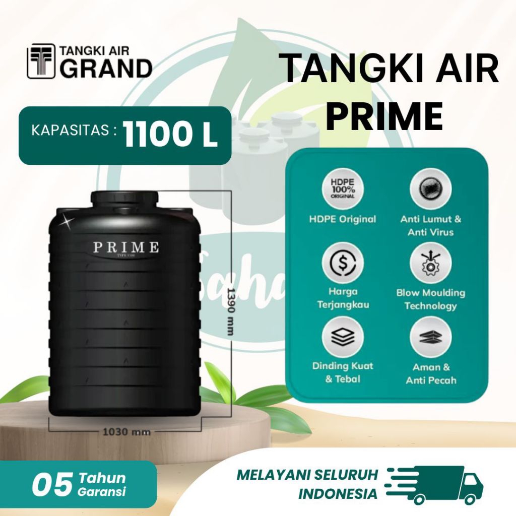 Jual Tandon Air / Toren Air / Tangki Air Prime 1100 Liter | Shopee ...