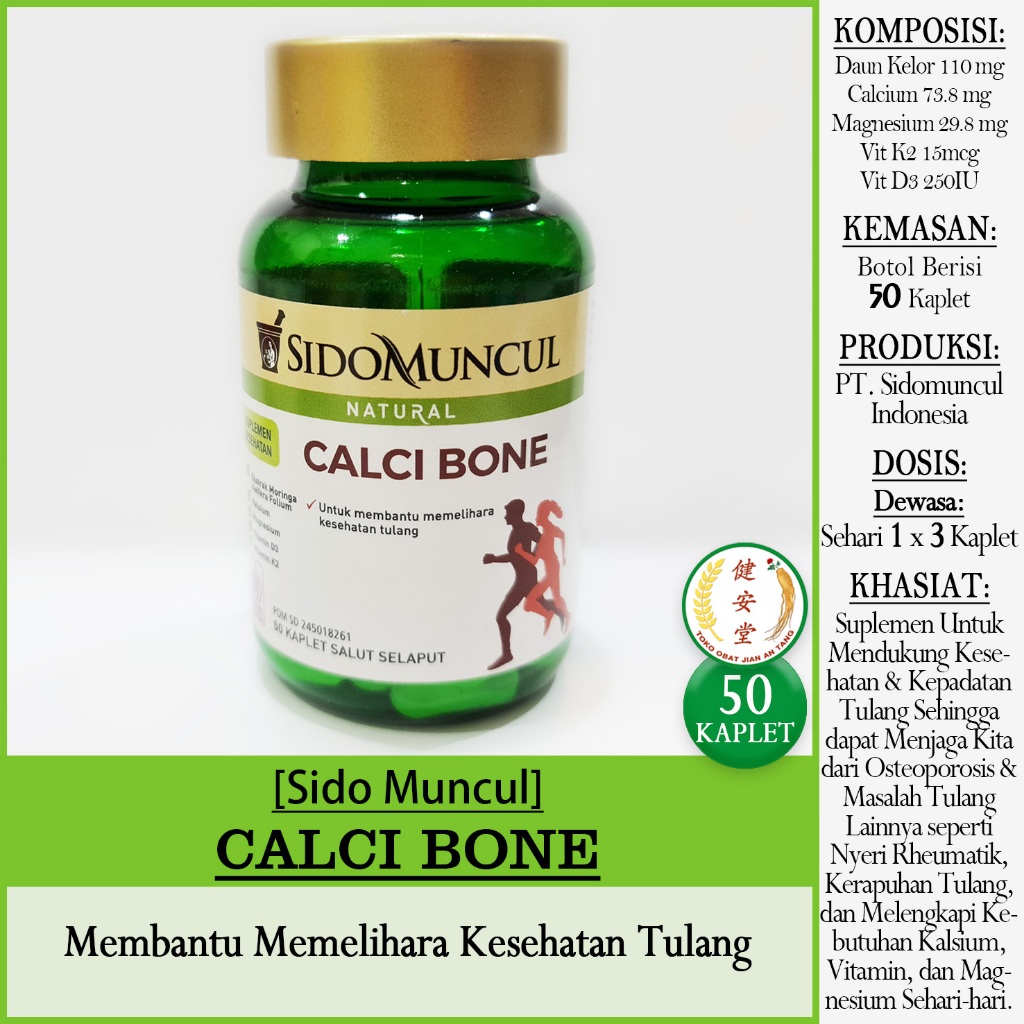 Jual [Sido Muncul] CALCI BONE [50 Kaplet Salut Selaput] untuk Membantu ...