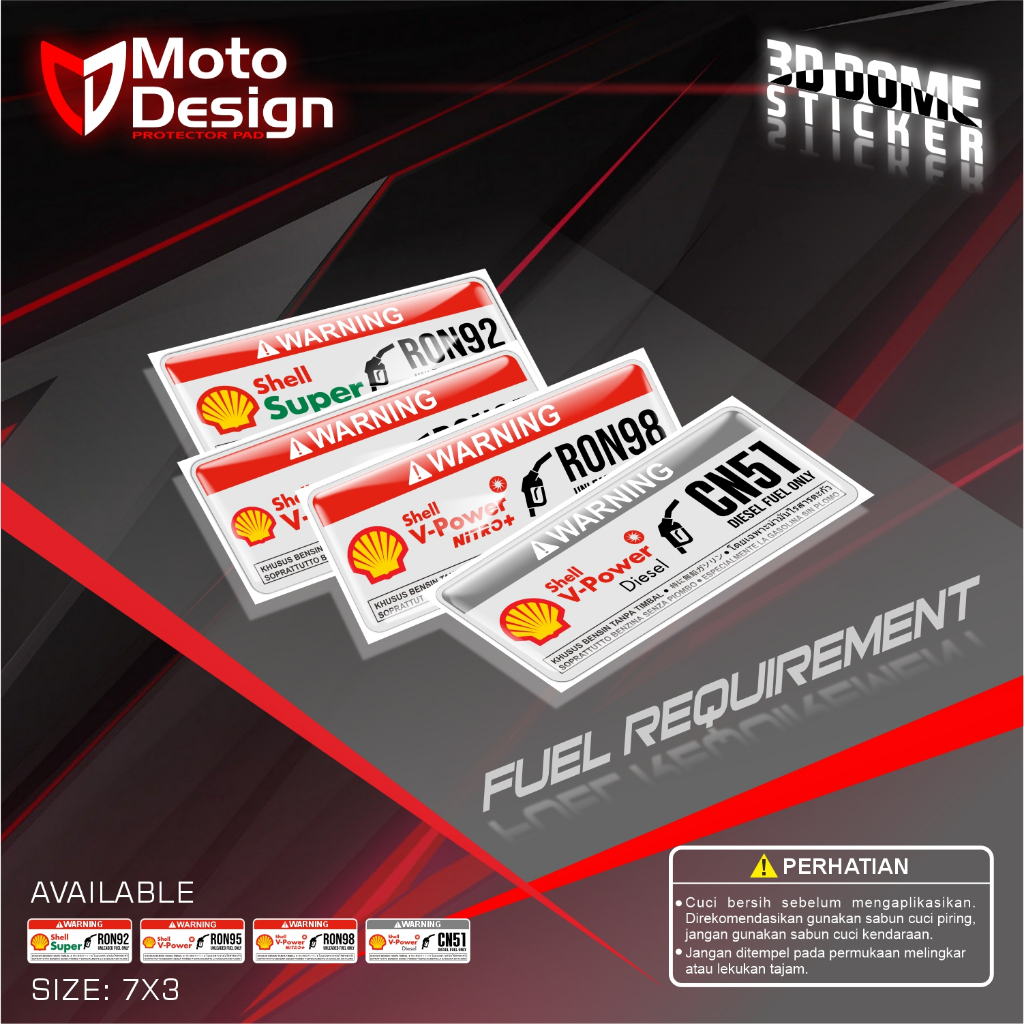 Jual Stiker Timbul Emblem 3D Tangki Bensin BBM Shell Super VPower Nitro ...