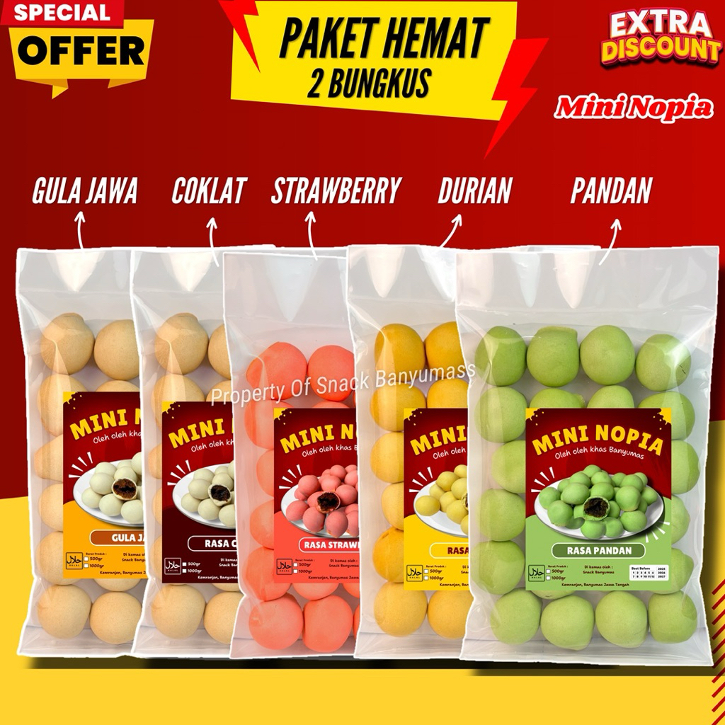 Jual PAKET 2 BUNGKUS KUE MINI NOPIA VARAIAN RASA CAMILAN MANIS CAMILAN ...