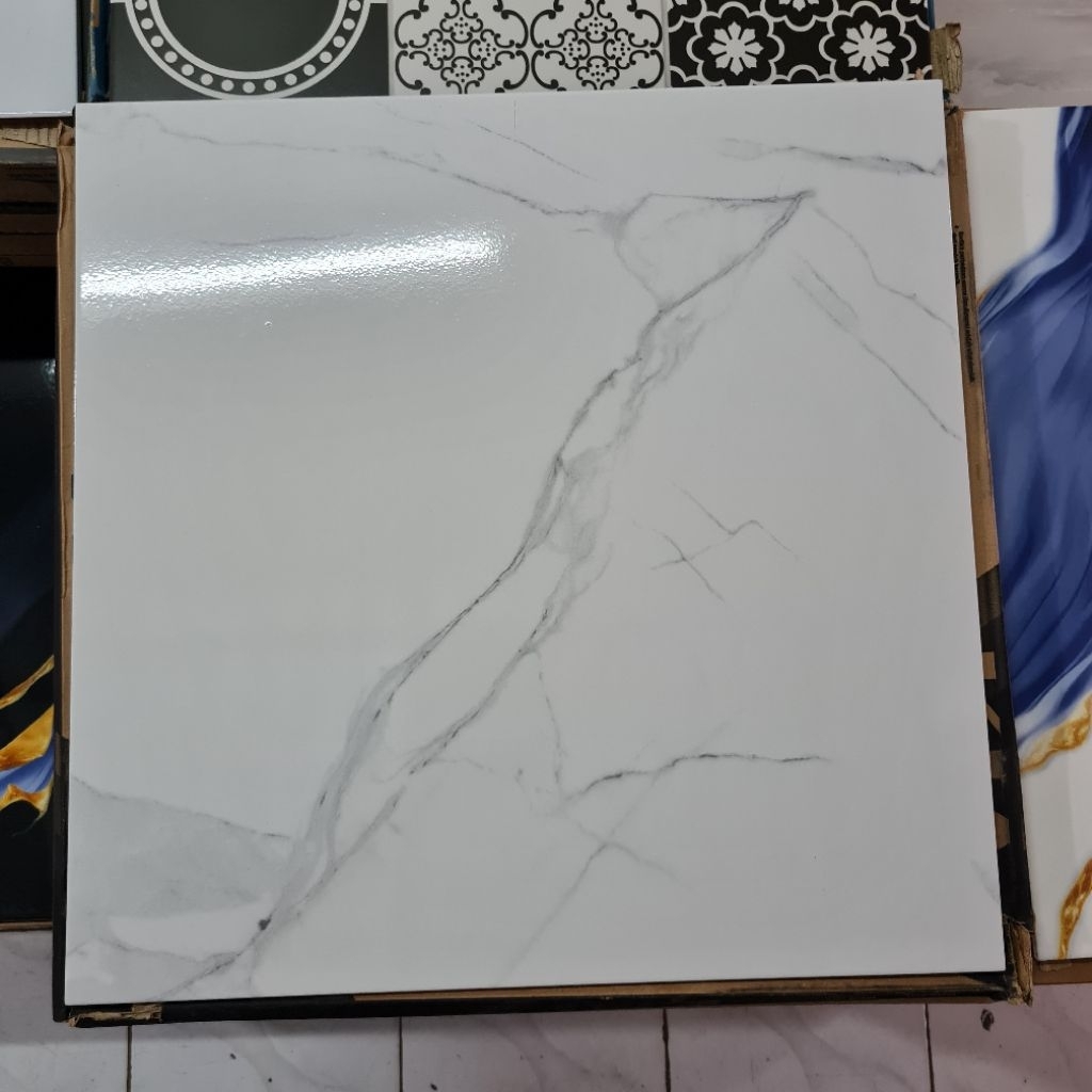 Jual keramik lantai 50x50/keramik KIA KW3/keramik putih motif/keramik ...