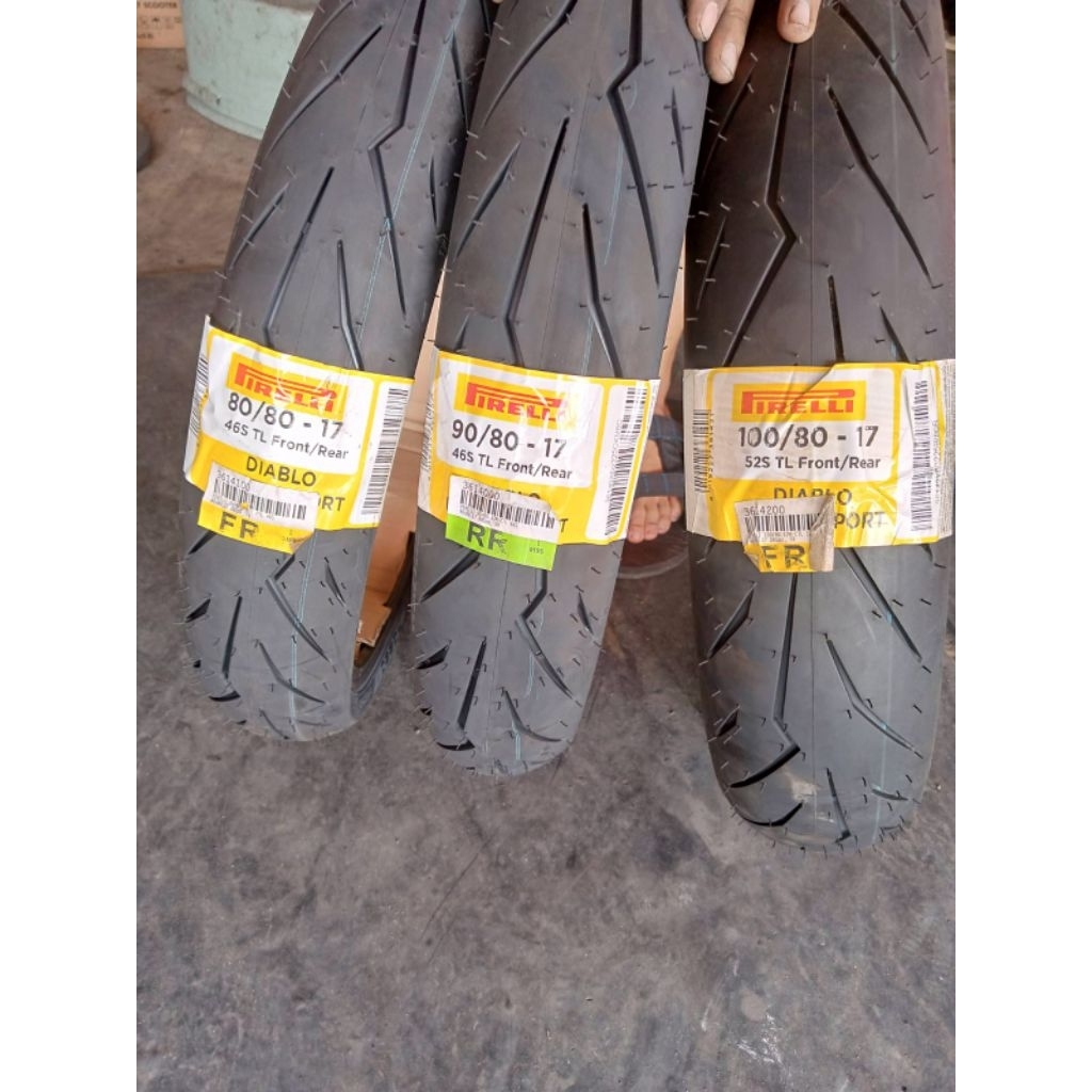 Jual Ban Motor Pirelli Diablo Rosso Sport Tubless 80/80-17, 90/80-17 ...