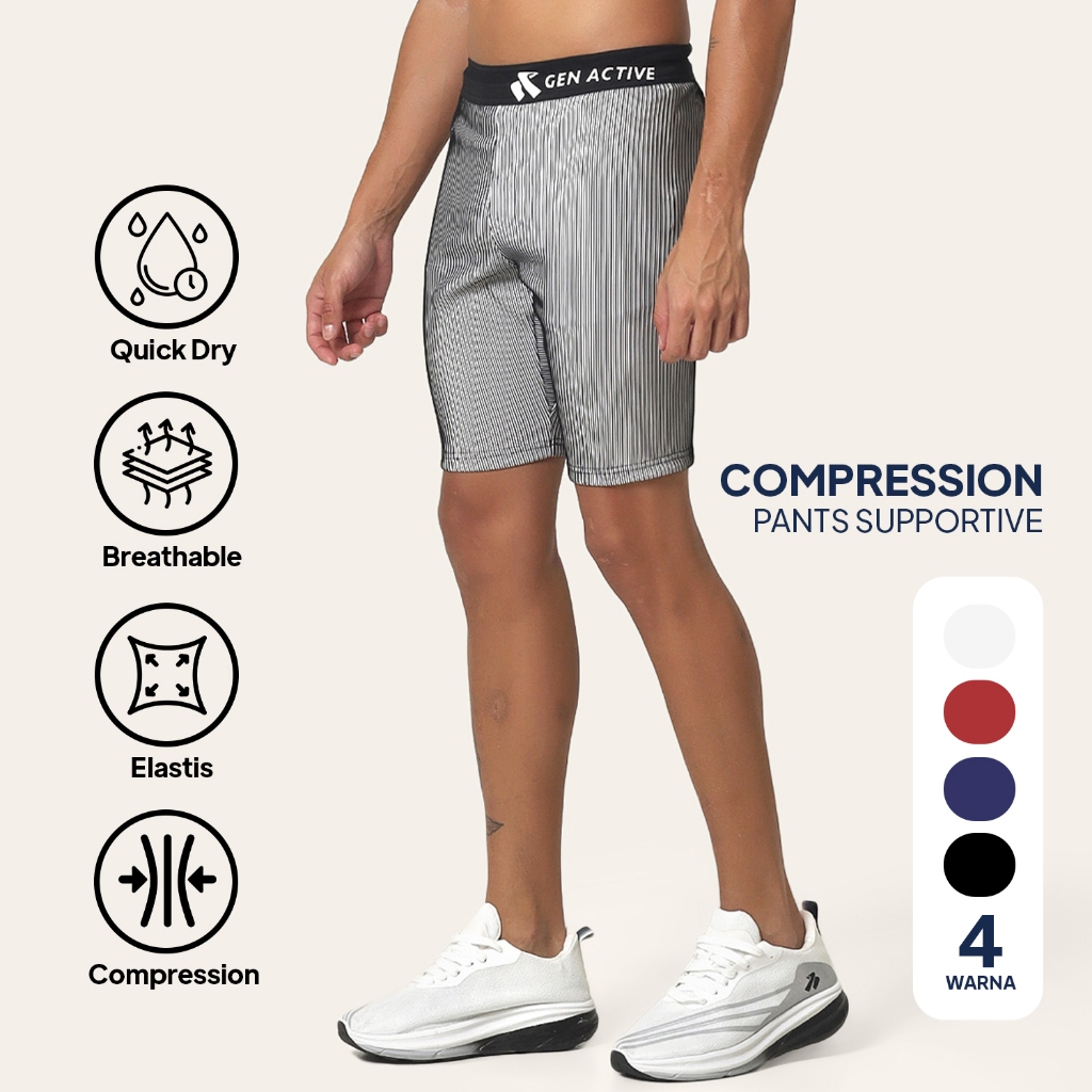Jual Gen Active Celana Olahraga Pria Compression Pakaian Sports Cowok ...