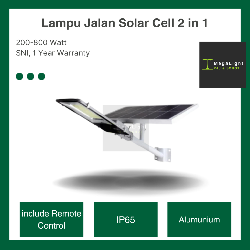 Jual Lampu Jalan Solar Cell PJU 2 In 1 LED 200-800W STREET LIGHT ...