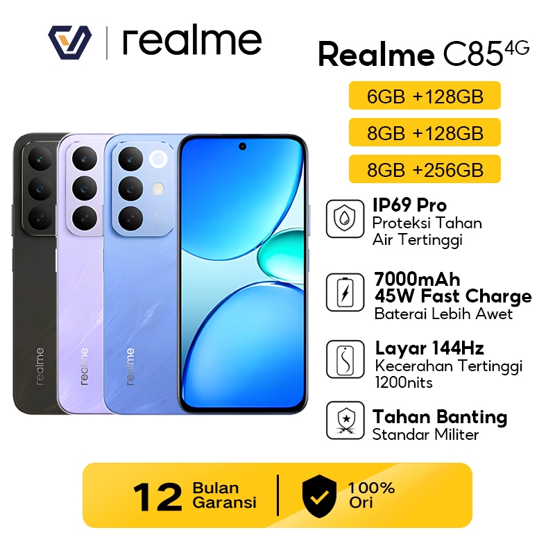 Jual Official Realme C85 4G 6+128GB/ 8+128GB/8+256GB 7000mAh Titan ...
