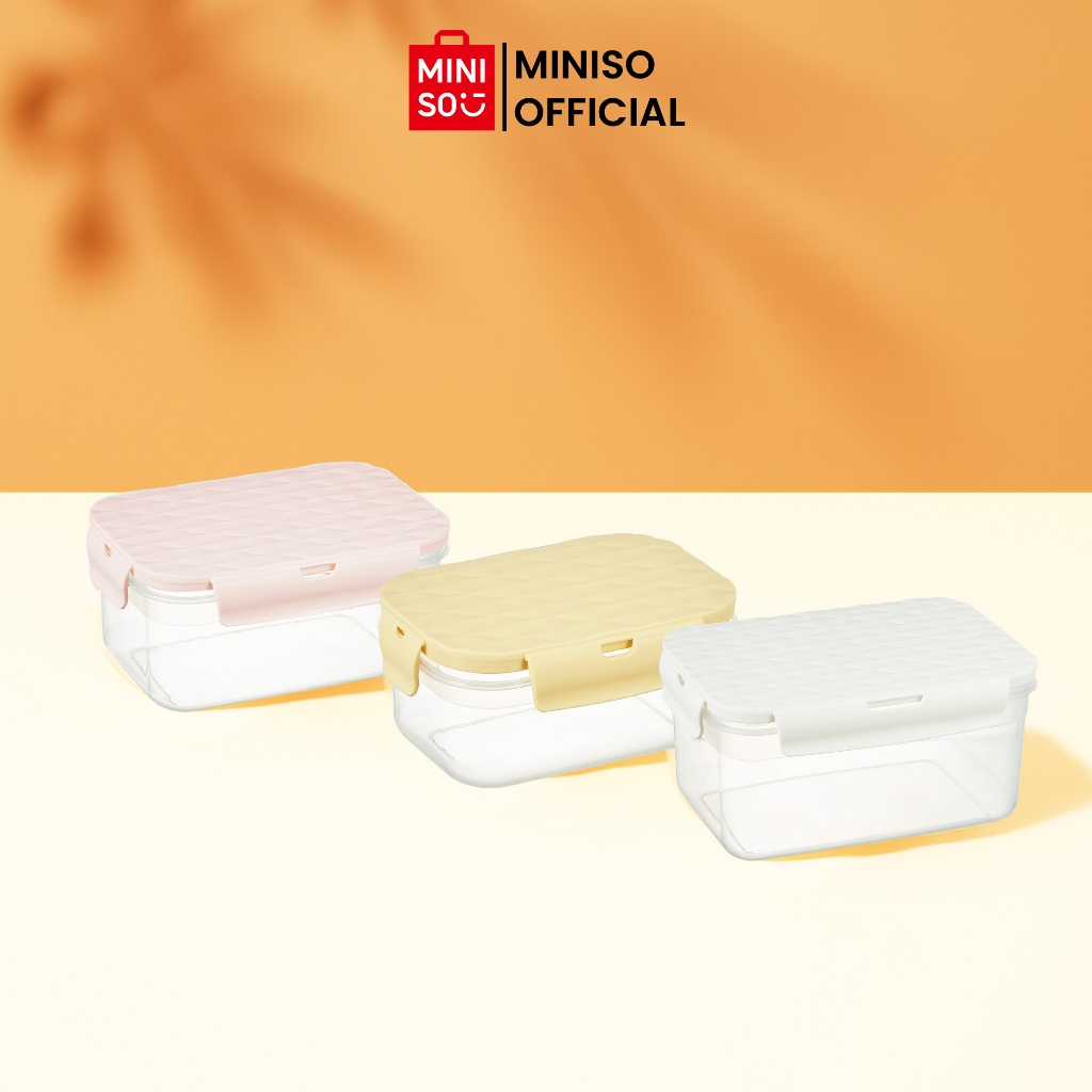 Jual MINISO Diamond Patterned Food Container 1200mL Kotak Makan Lunch ...