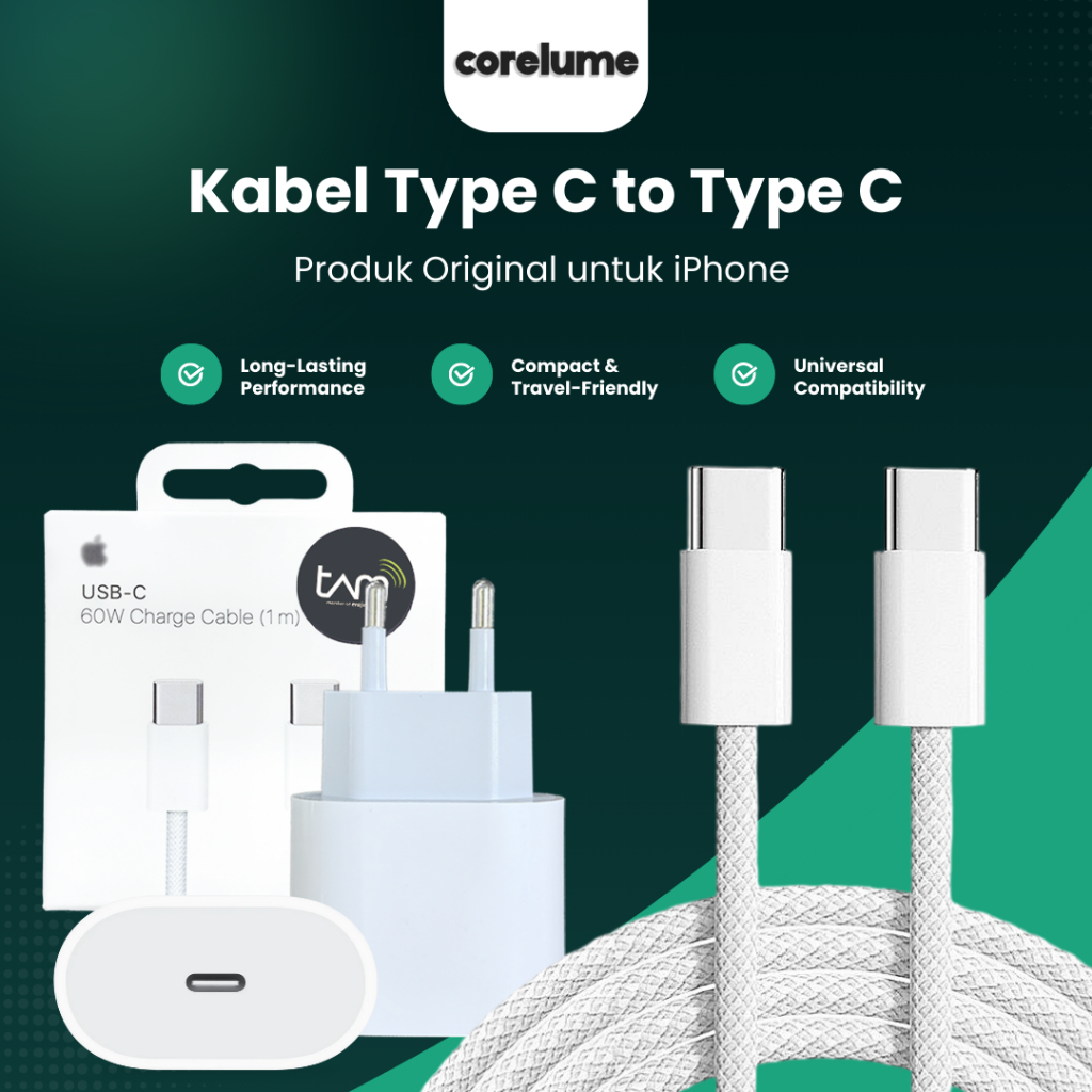 Jual CoreLume - Type C TAM Cable iPhone 15 16 17 Fast Charging Produk ...