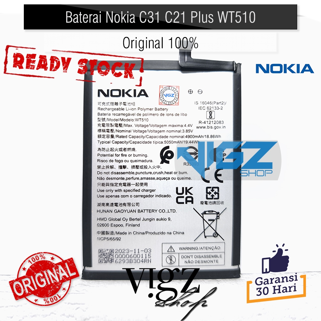 Jual Baterai Nokia C21 Plus C21+ C31 WT510 Original 100% | Shopee Indonesia