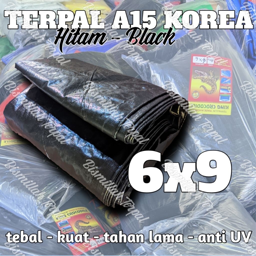 Jual Terpal A15 KOREA Warna hitam ukuran 6x9, kuat dan anti UV | Shopee ...